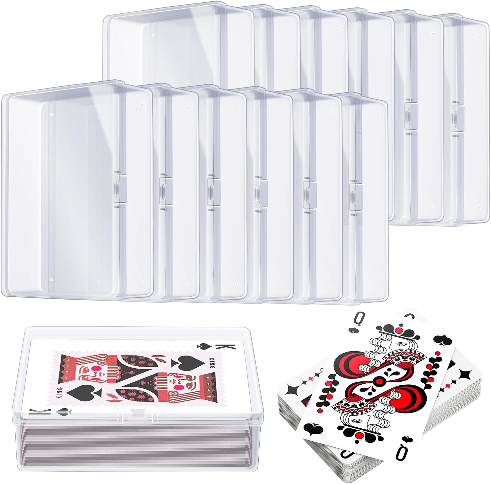 Amazon.com: Tebery 24 Pack Blank Playing Card Case Clear Card Deck Box ...