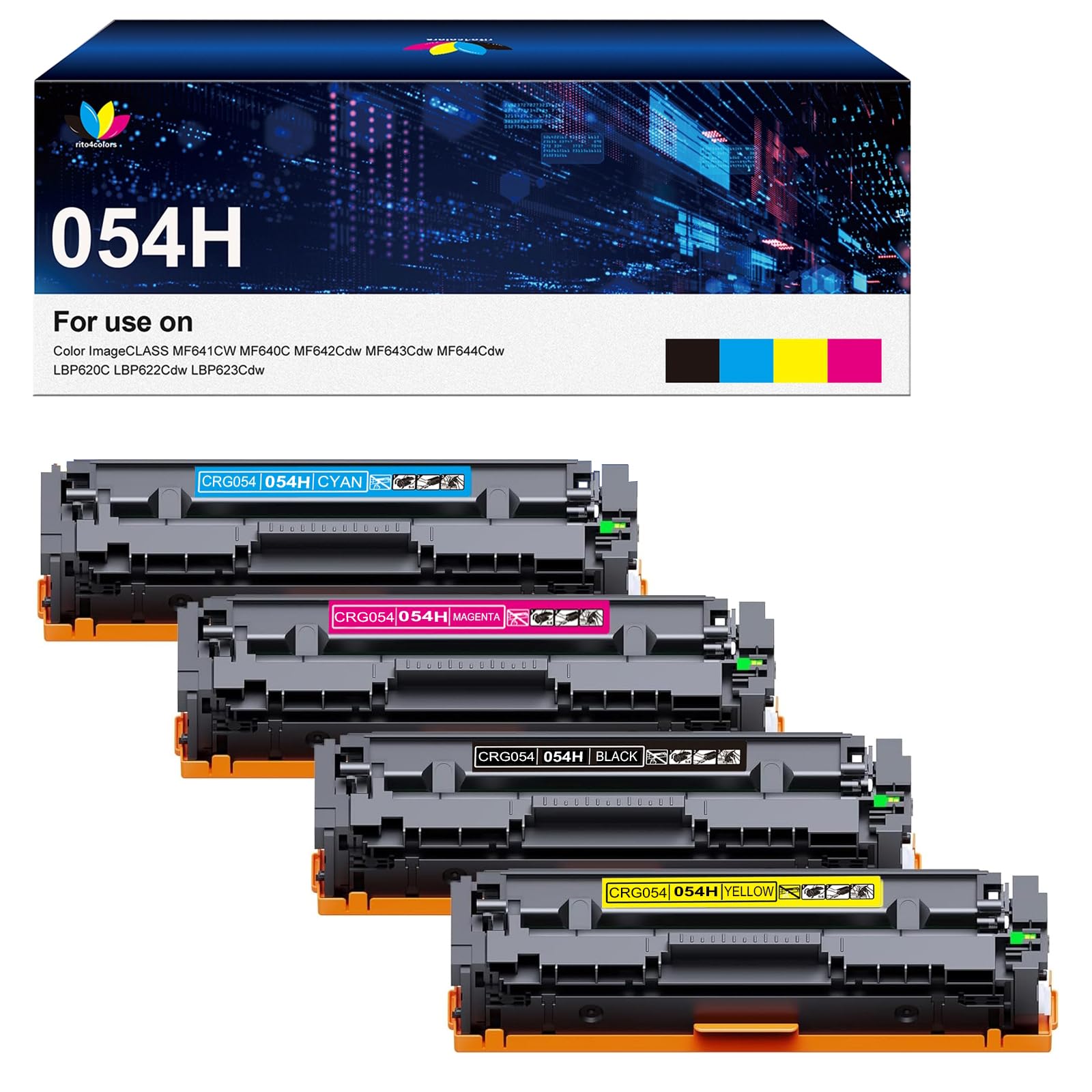 054H Toner Cartridge Set Compatible for Canon 054 054H CRG-054 mf642cdw ...