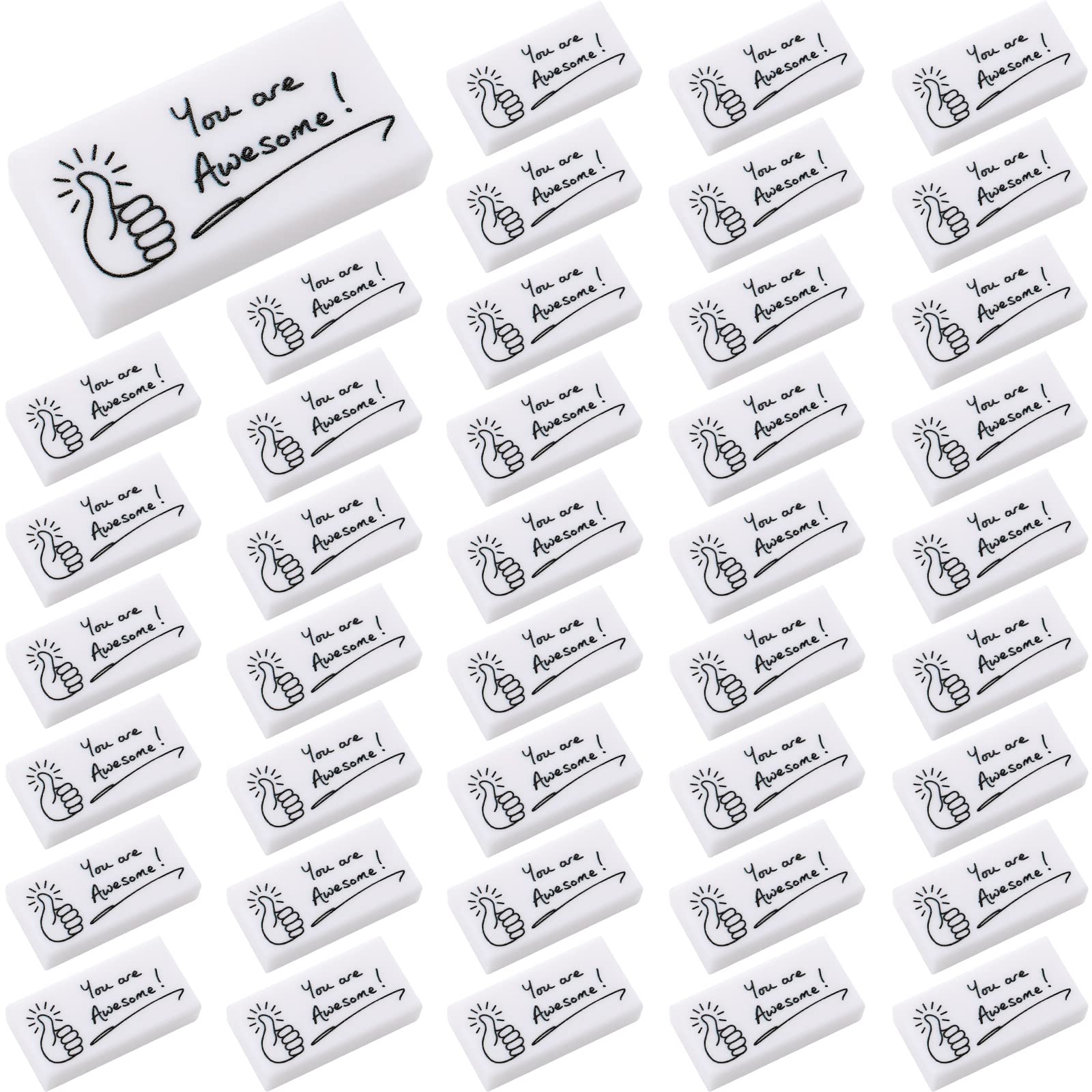 Amazon.com : Fuutreo Pencil Erasers White Erasers You are Awesome Small ...