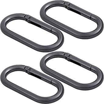 Amazon.com: STSTR 4 PCS Oval Spring Ring Clips, Black Metal Keyring ...