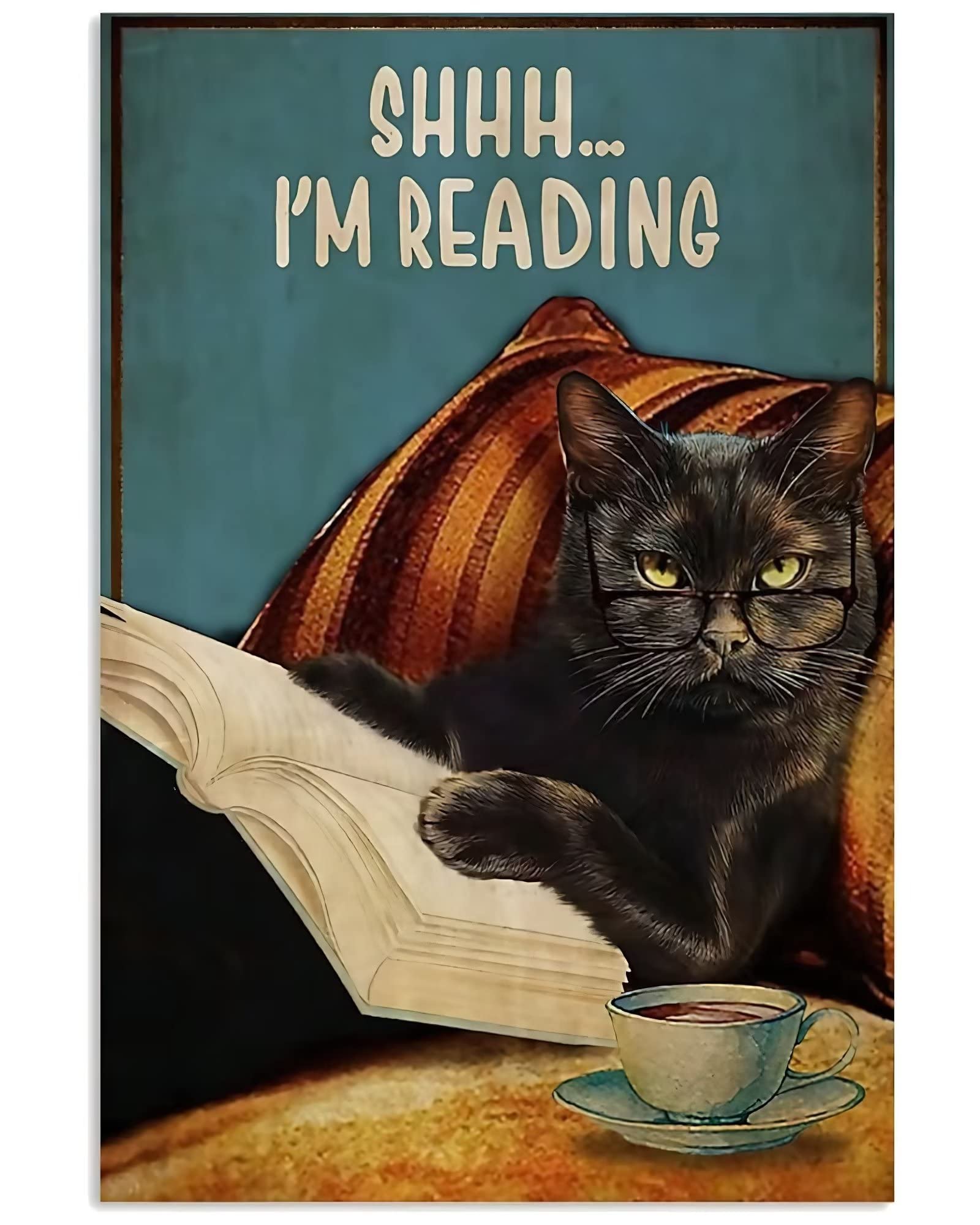 Black Cat Reading A Book