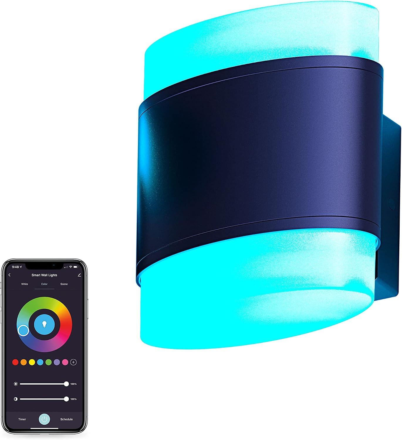 atomi smart WiFi Oval LED Wall Sconce Light - 1200 Lumens, Dimmable ...