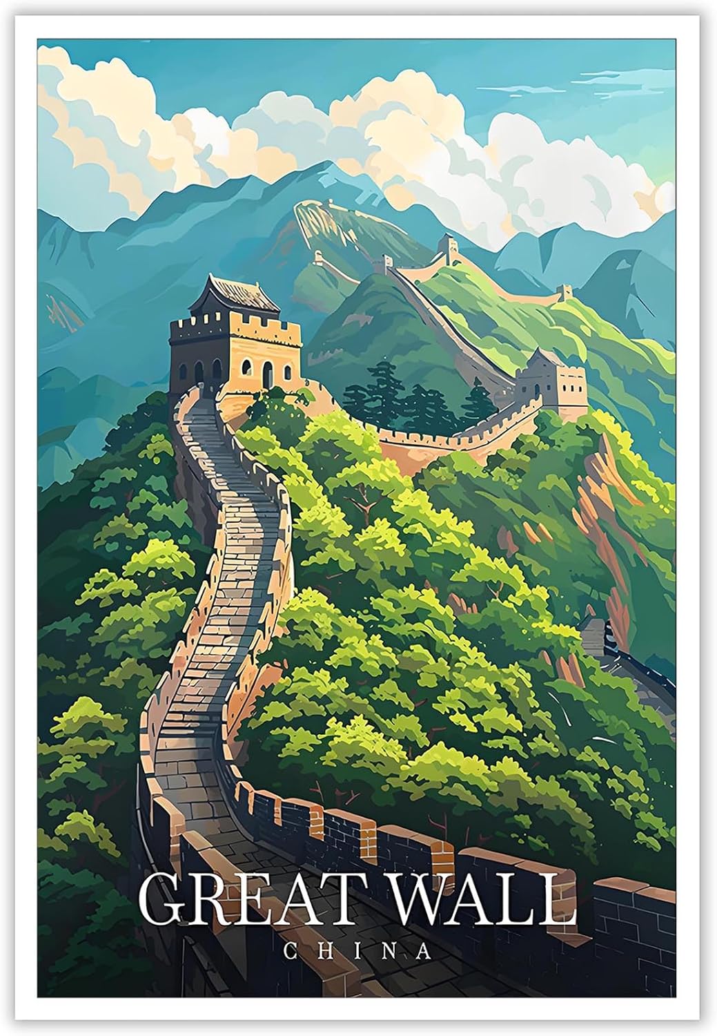 Amazon.com: Trendy Great Wall Scenery Wall Art Funky Beijing City ...