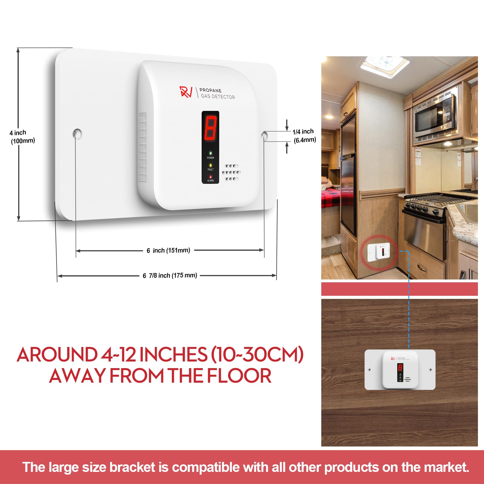 Snapklik.com : TECHAMOR RV Propane Gas Detector, R601 RV Hardwired DC ...