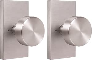 Felibat Brushed Nickel Dummy Door Knob Interior,Bifold and Closet Door Knobs,Dummy Door Handles ...