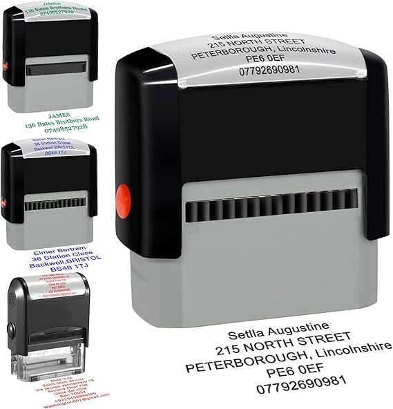 Amazon.com: Custom Return Address Stamp Personalized Rubber Stamp Customized Self Inking ...