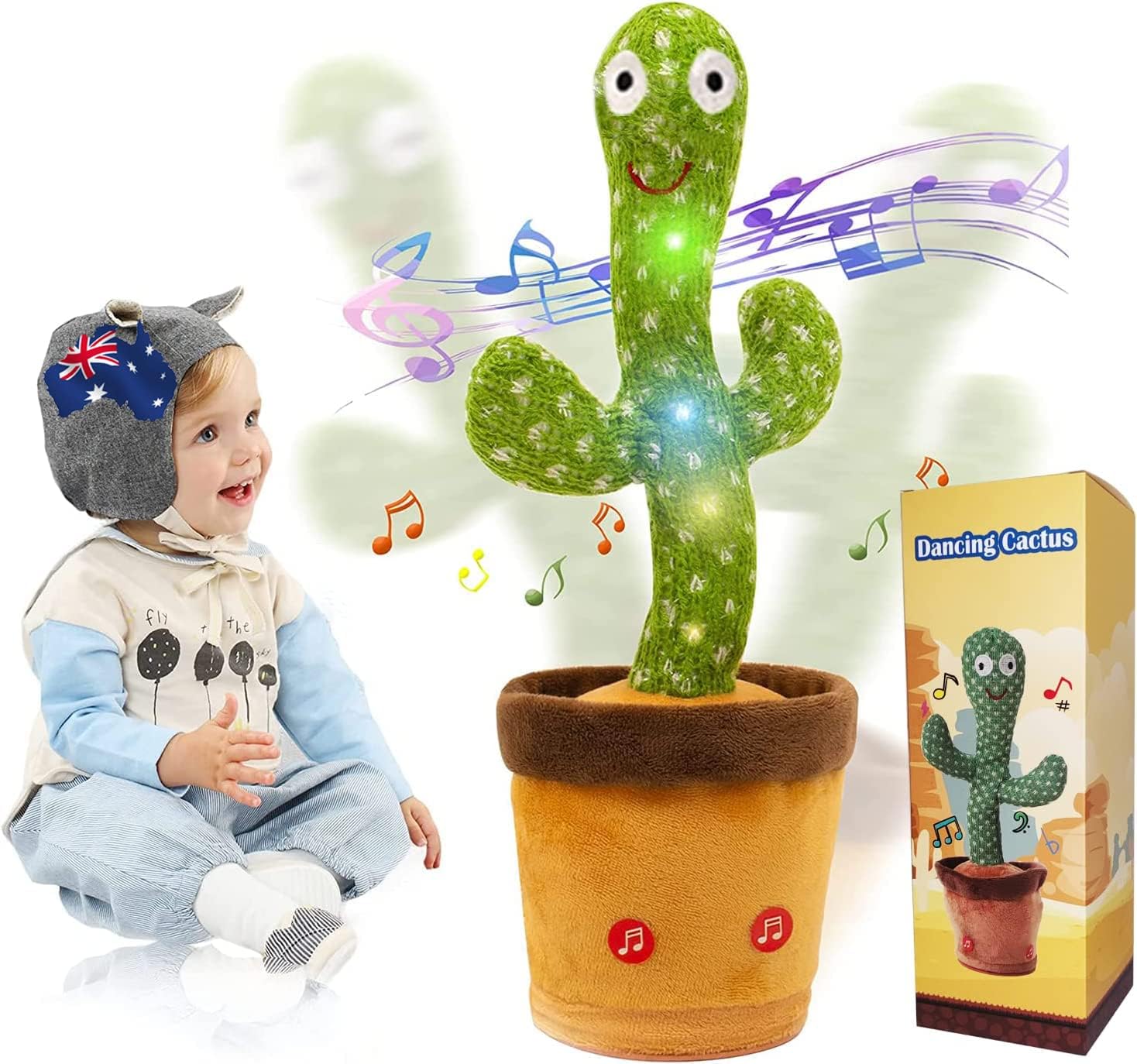 Tiktok Dancing Cactus Talking Toy,Sing/Wriggle/Recording Soft Plush ...