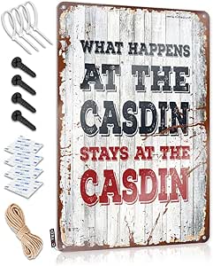 Amazon.com: Tin Signs Warning What Happens At The Casdin Stays At The ...