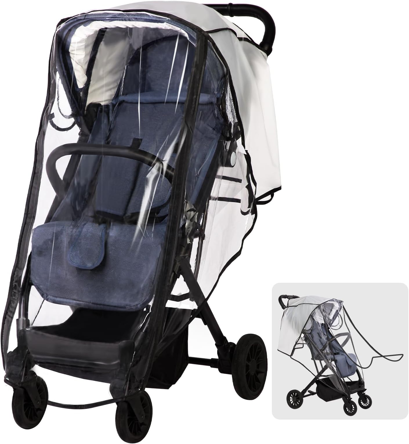 Amazon.com : Universal Stroller Rain Cover, Clear Breathable Weather ...