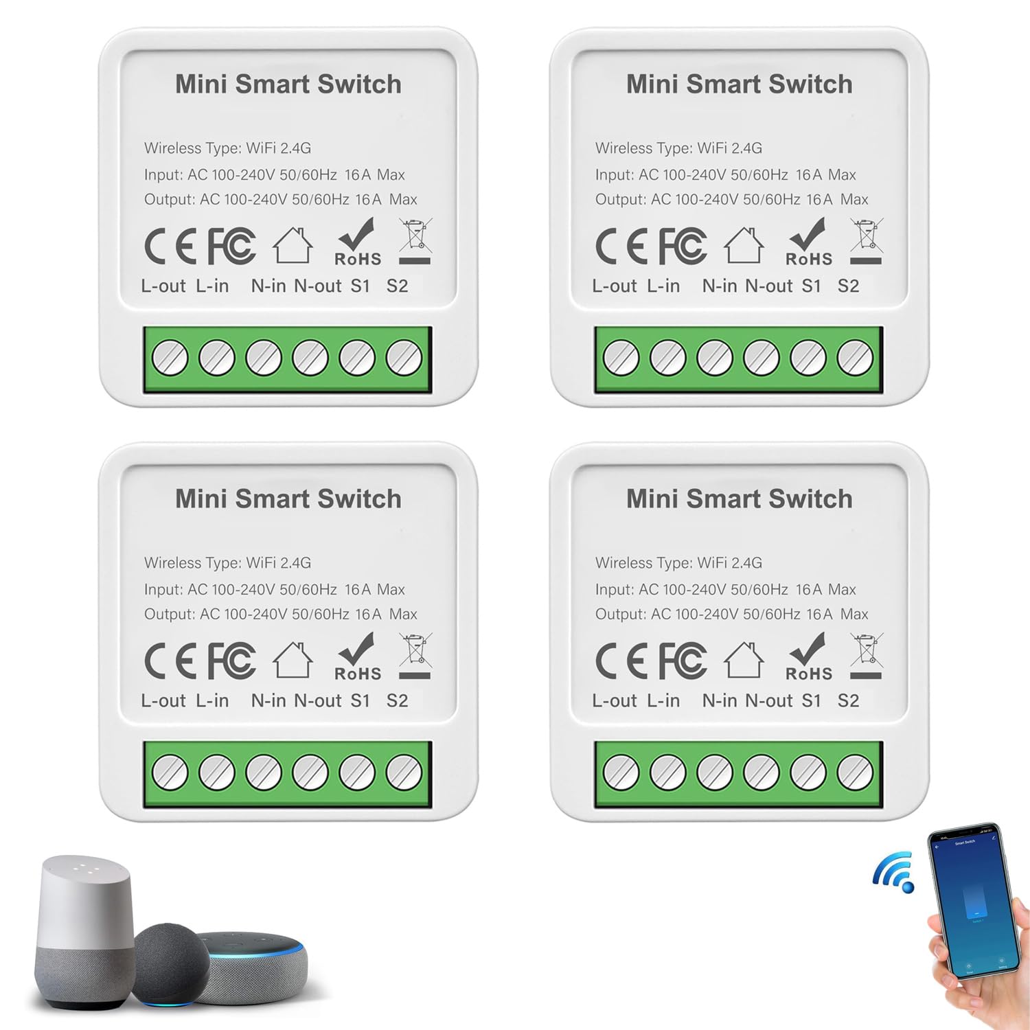 Redare Alexa wifi smart switch module,Mini Smart Relay Switch,16A ...