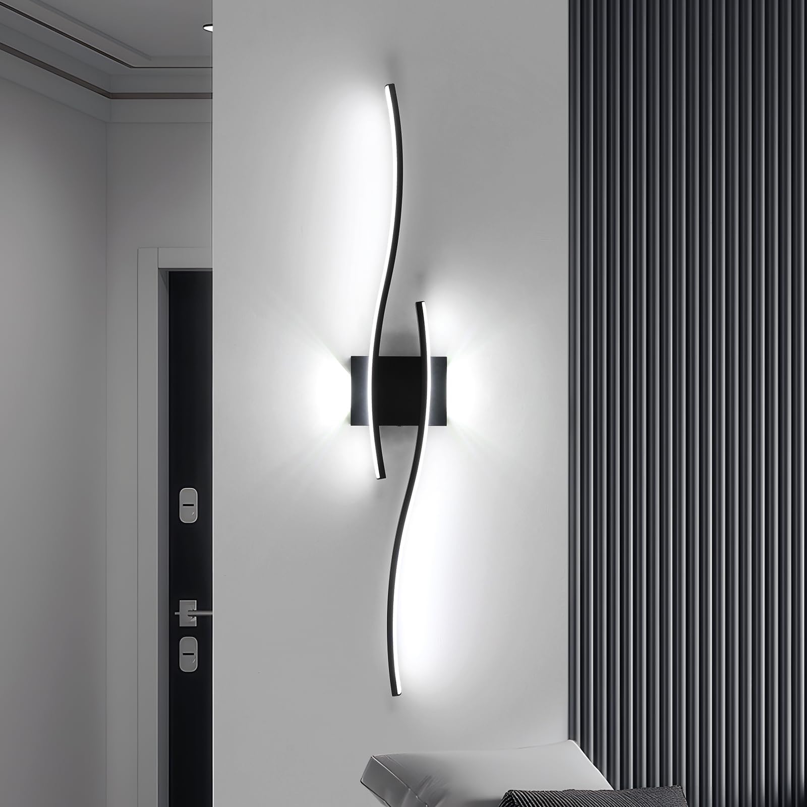 Comely LED Wall Lights Indoor 27W, Modern Wall Lights Black for Living ...