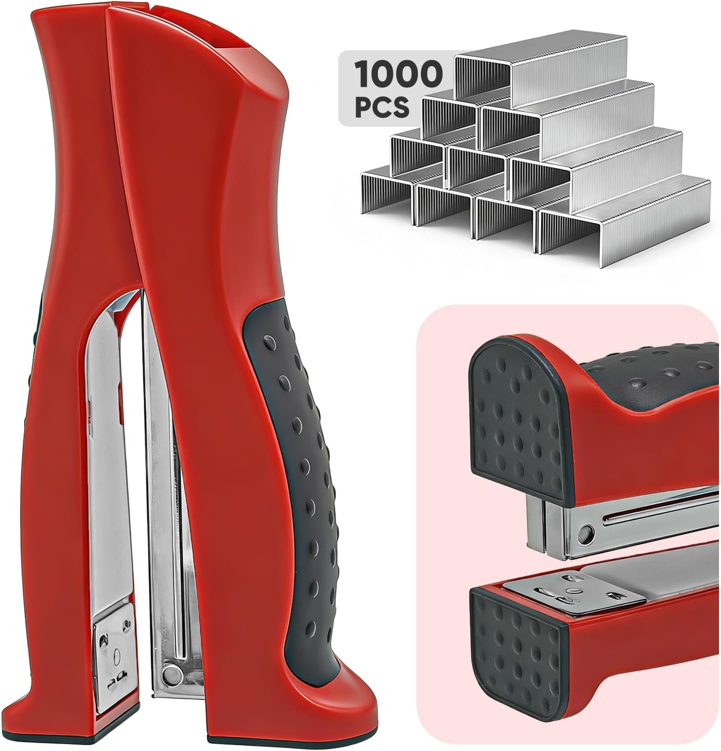 Amazon.com : Stand-Up Stapler with 1000 Standard 1/4" Staples, Handheld ...