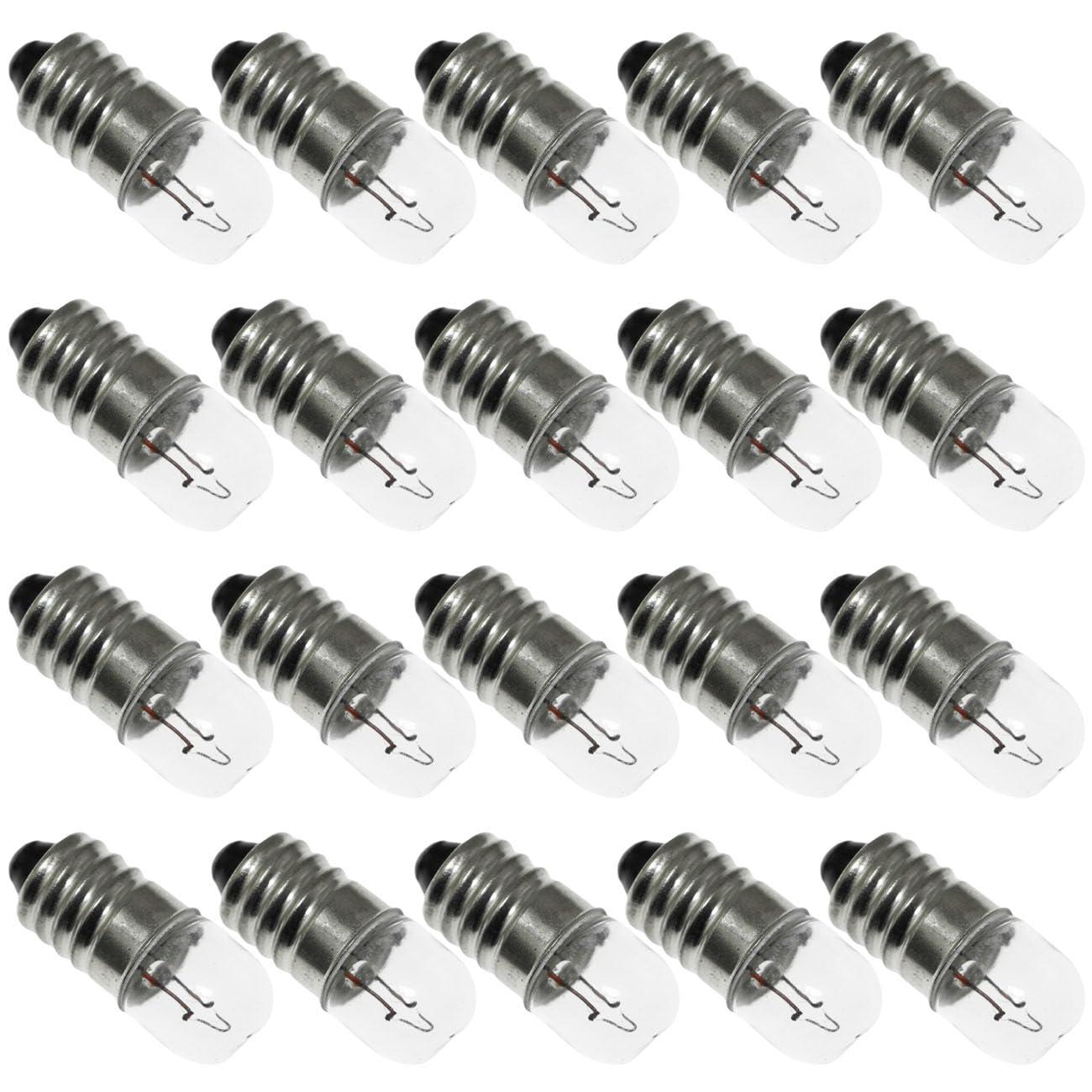 SQXBK 20PCS 12V3W E10 Warm White Miniature Screw Base Light Bulbs for ...