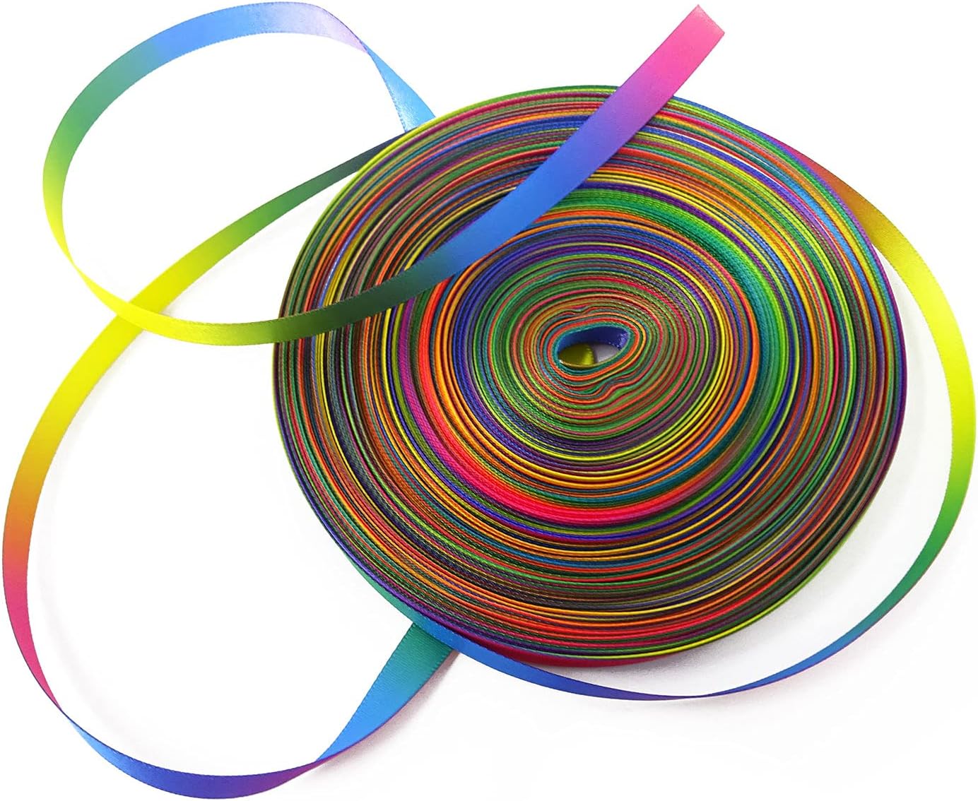 Amazon.com: 15 Meters Rainbow Stripe Grosgrain Ribbon Double-Sided ...