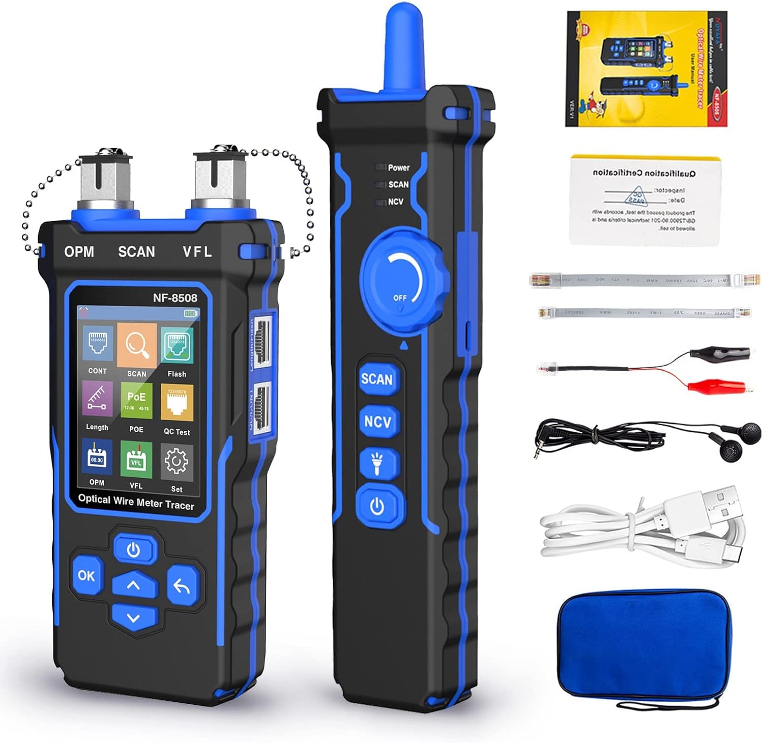 New Upgraded Network Cable Tester with Optical Power Meter VFL, CAT5 ...