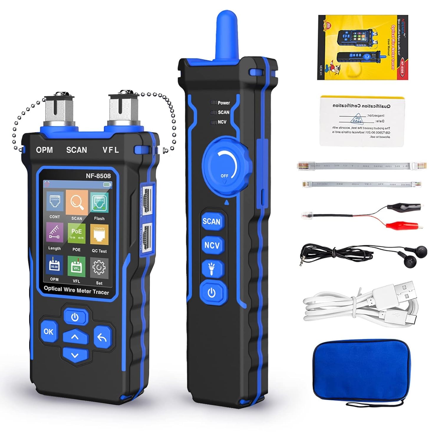New Upgraded Network Cable Tester with Optical Power Meter VFL, CAT5 ...