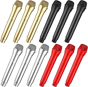 Amazon.com: CosCosX 12 Pcs Microphone Prop Play Plastic Toy Microphone ...