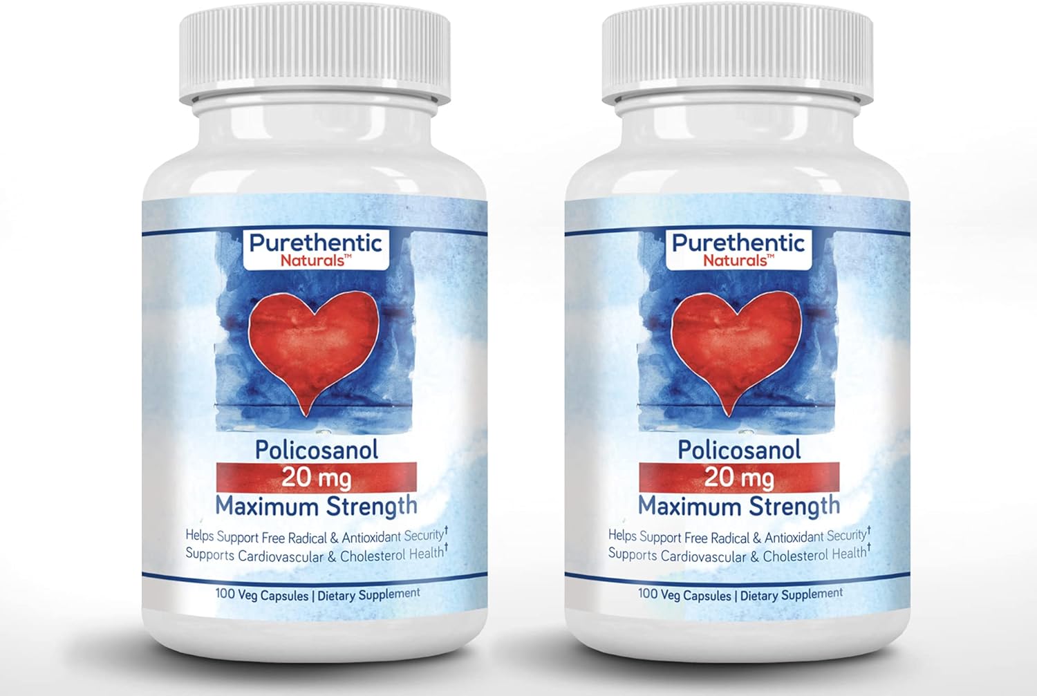 Amazon.com: Purethentic Naturals Policosanol 20mg, 100 Vcaps, (Pack of ...