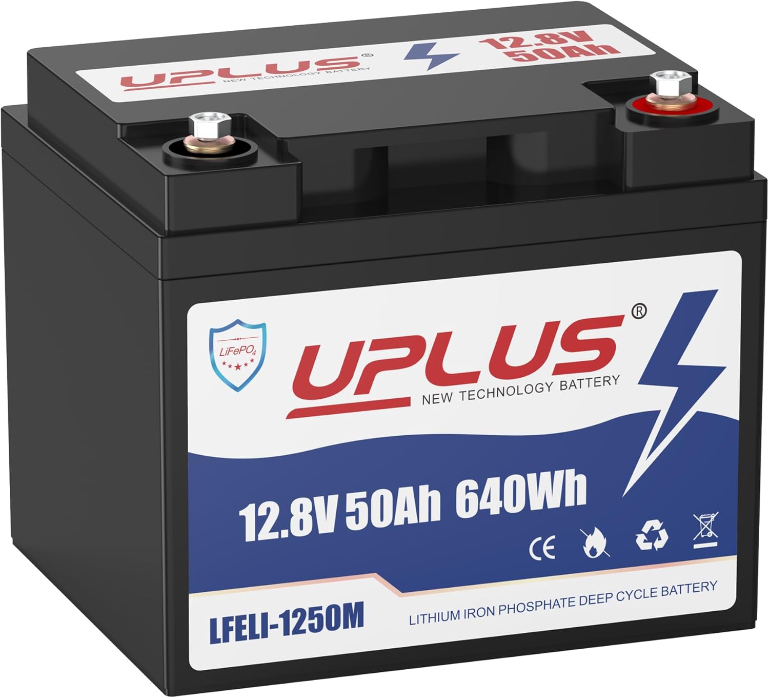 Amazon.com: Uplus 12V 50AH LiFePO4 Battery, Lithium Iron Battery 5000 ...