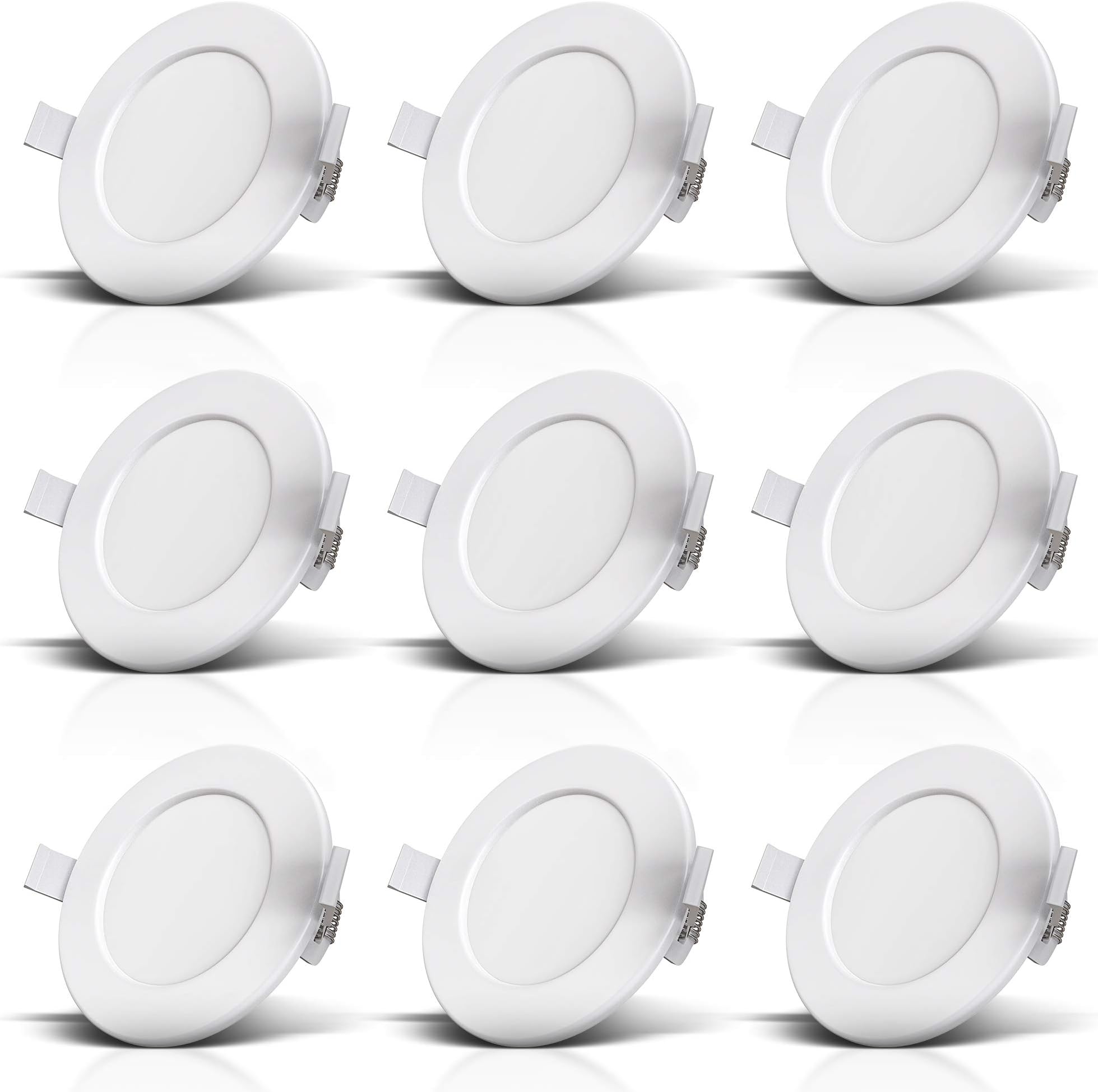 B.K.Licht - 5er Set LED Bad Einbaustrahler 230V flach, IP65 ...