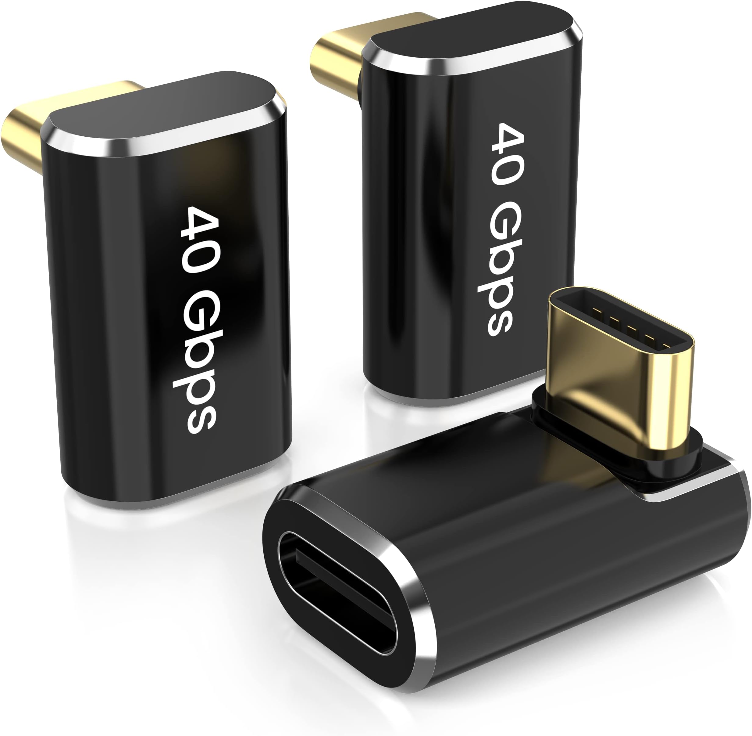 Amazon.com: AuviPal 90 Degree USB C Adapter (4 Pack), 40Gbps USB C Male ...
