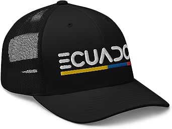 Minimal Ecuador Flag Trucker Hat Mesh Ecuador Trucker Cap Black at ...