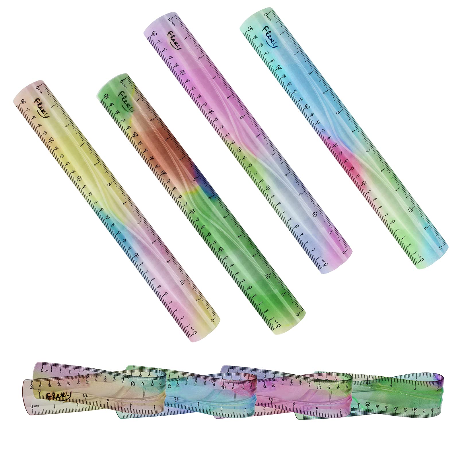 4 Pcs Ruler 12 Inch Rulers For Students Soft Bendable | Desertcart INDIA