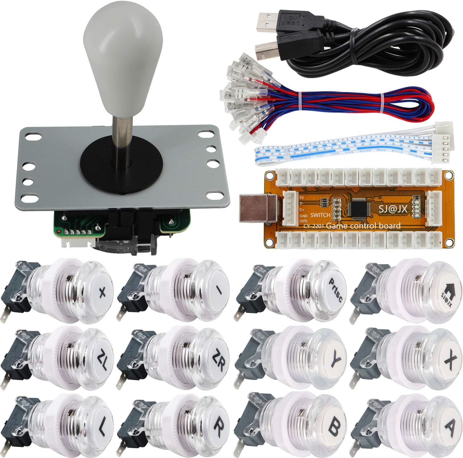 Amazon.com: SJ@JX Arcade Game Controller USB Encoder Gamepad Microswitch Button 8way Joystick ...