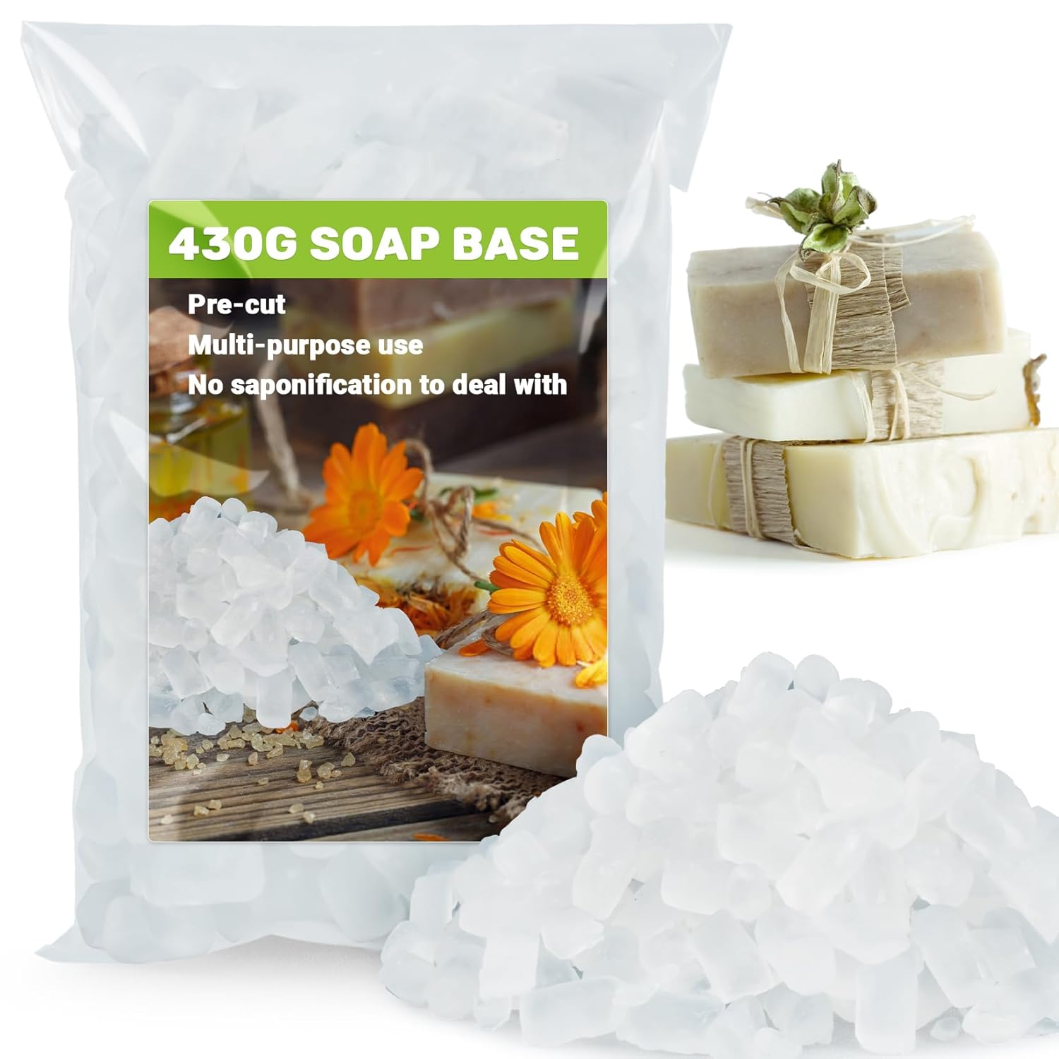 Amazon.com: Sukh Clear Soap Base Natural 14.8oz - Pre-Cut Glycerin Base ...