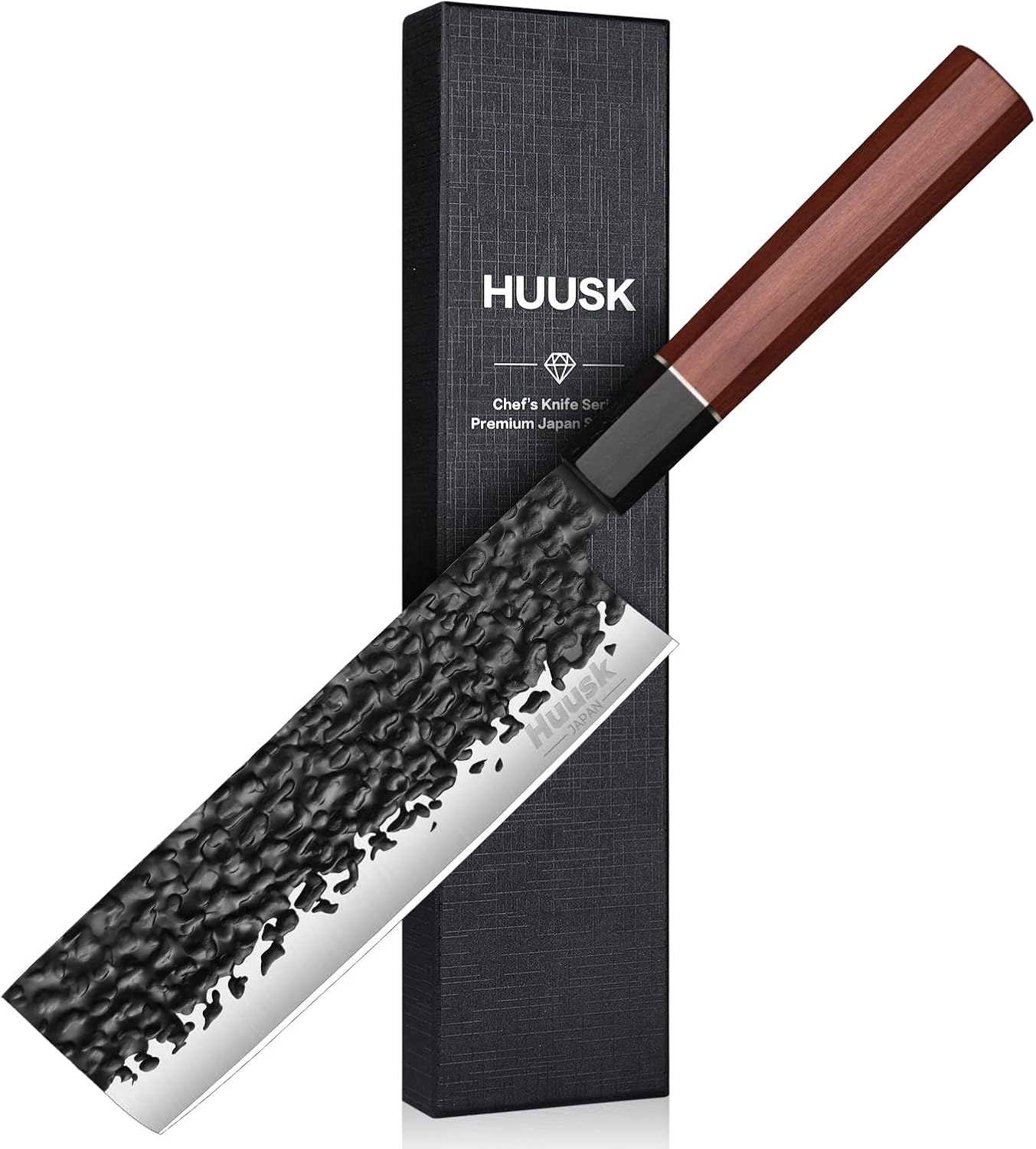 Amazon.com: Huusk 7" Nakiri Chef Knife - Japanese Hand Forged Chopping ...