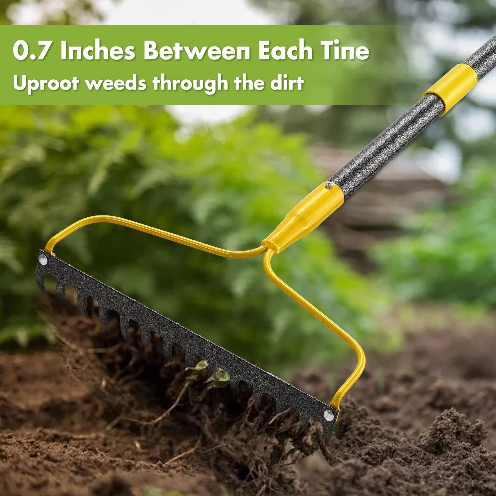 Snapklik.com : Garden Rake,14 Tines Heavy Duty Bow Rake For Lawns,73 ...