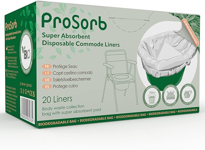 Pack of 20 Prosorb Super Absorbent Disposable Commode/Bed Pan Liners ...