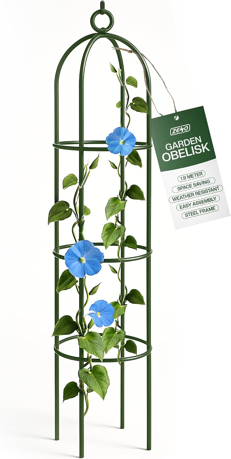 ZENO Garden Obelisk 1.9M | Metal Garden Obelisk for Climbing Plants ...