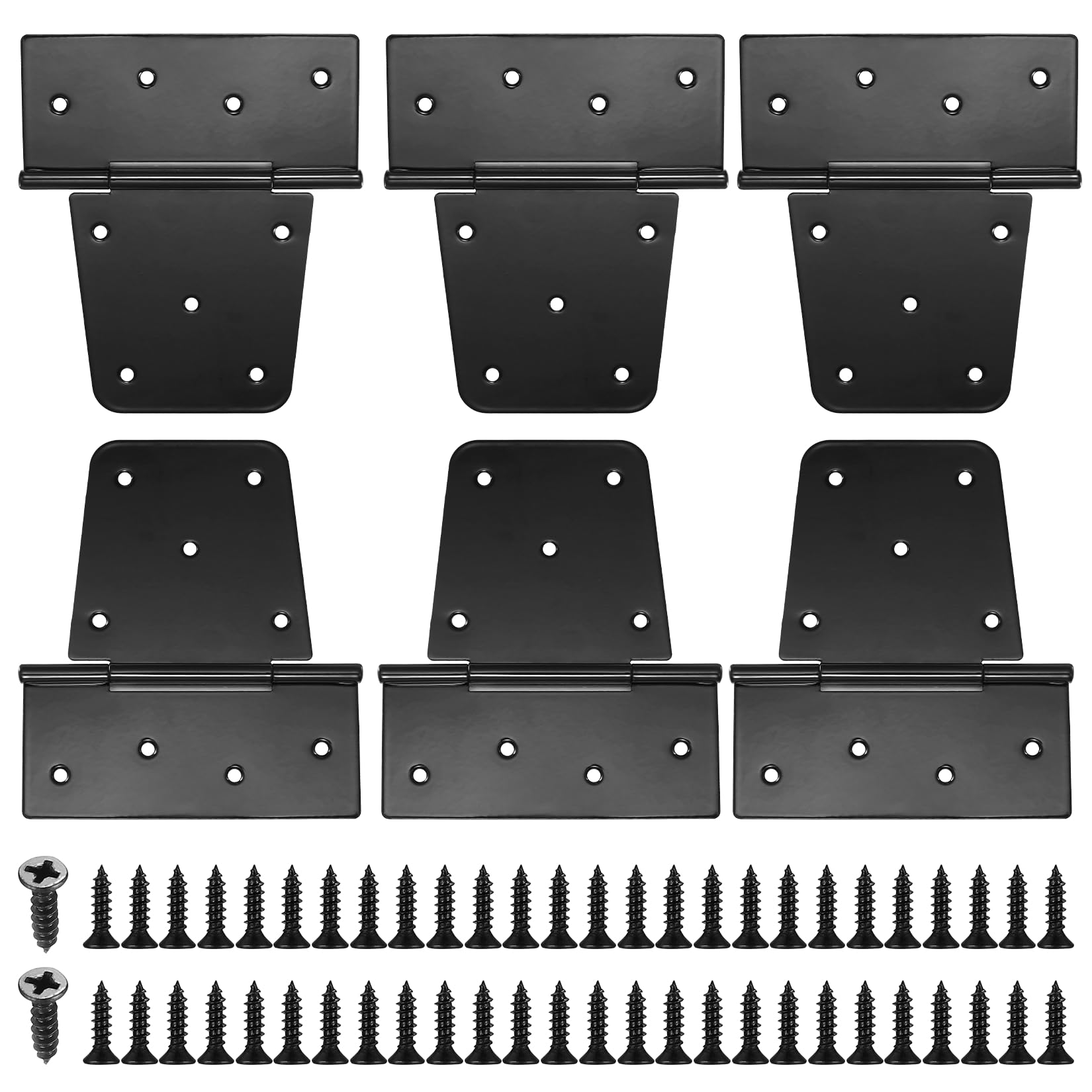 Snapklik.com : Heavy Duty Gate Hinges For Wooden Fences - 6 Pcs Black ...