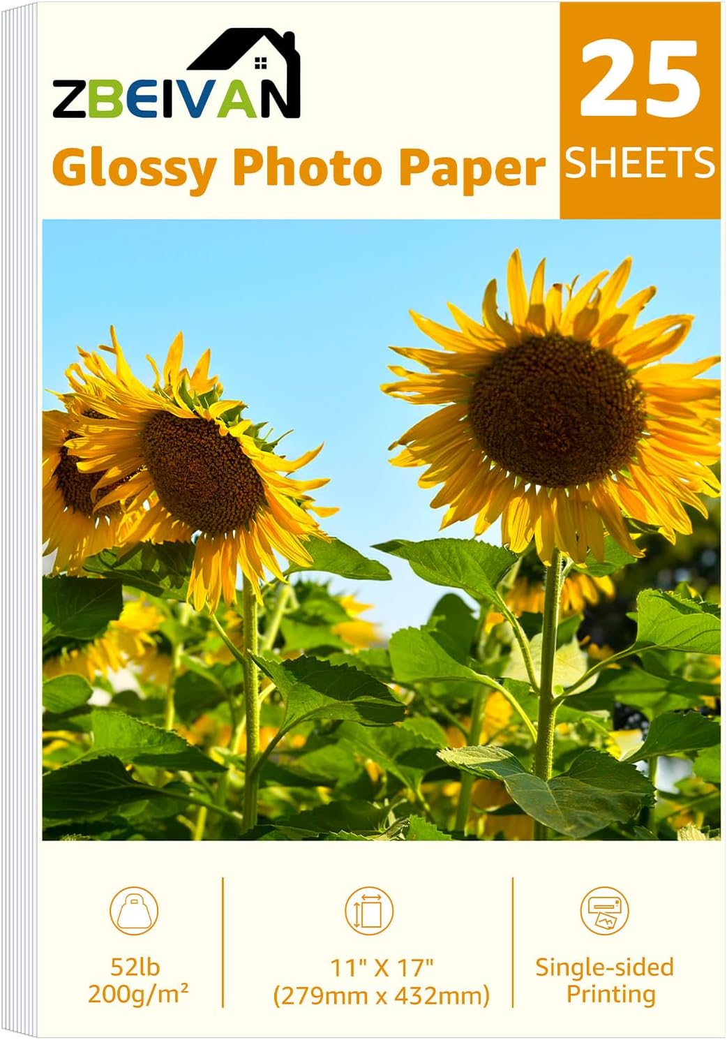 Amazon.com: Glossy Photo Paper 8.5x11 100 Sheets, Goefun 200 GSM/54 LB ...