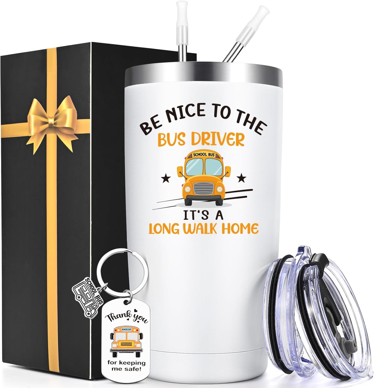 Amazon.com | Lifecapido Bus Driver Gifts, Be Nice to Bus Driver 20oz ...