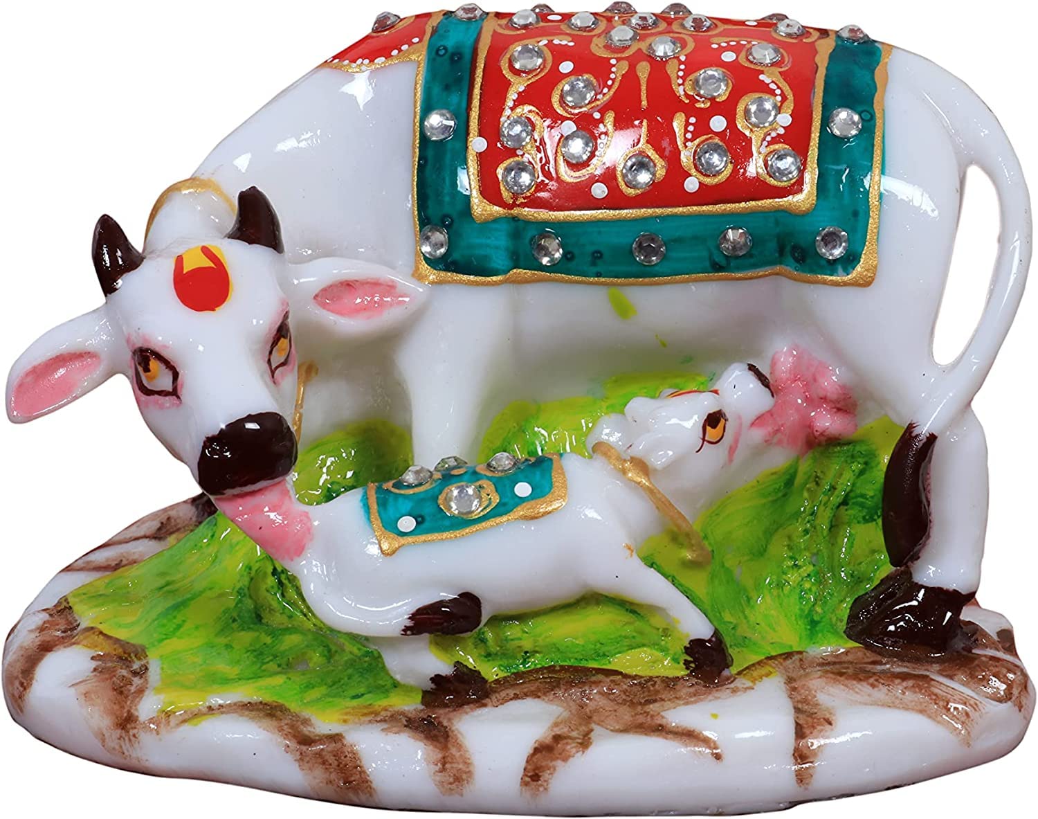 Buy Polyresin Kamdhenu Cow Decorative Marble Kamdhenu Cow Showpiece ...