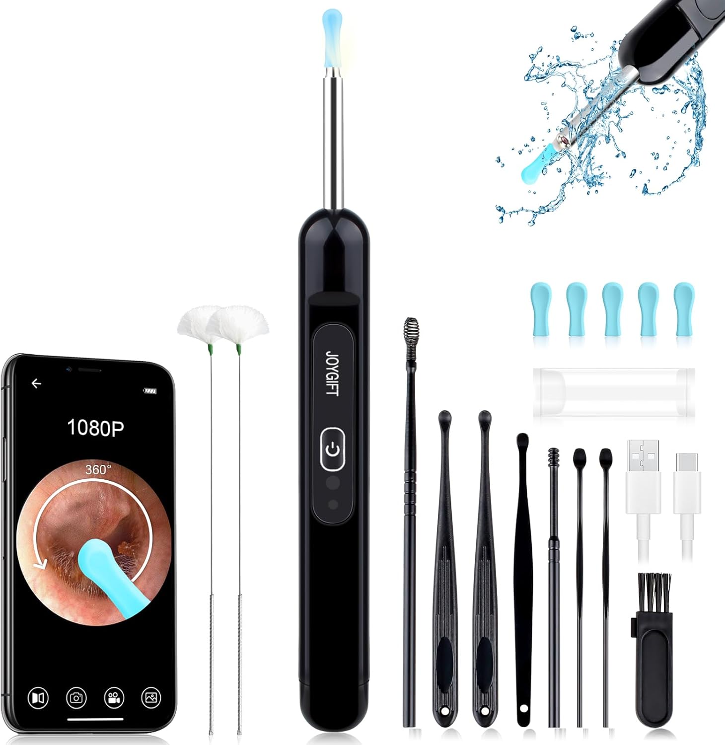 Amazon.com: Ear Wax Removal, Ear Cleaner with 1080P HD Camera, with 6 ...