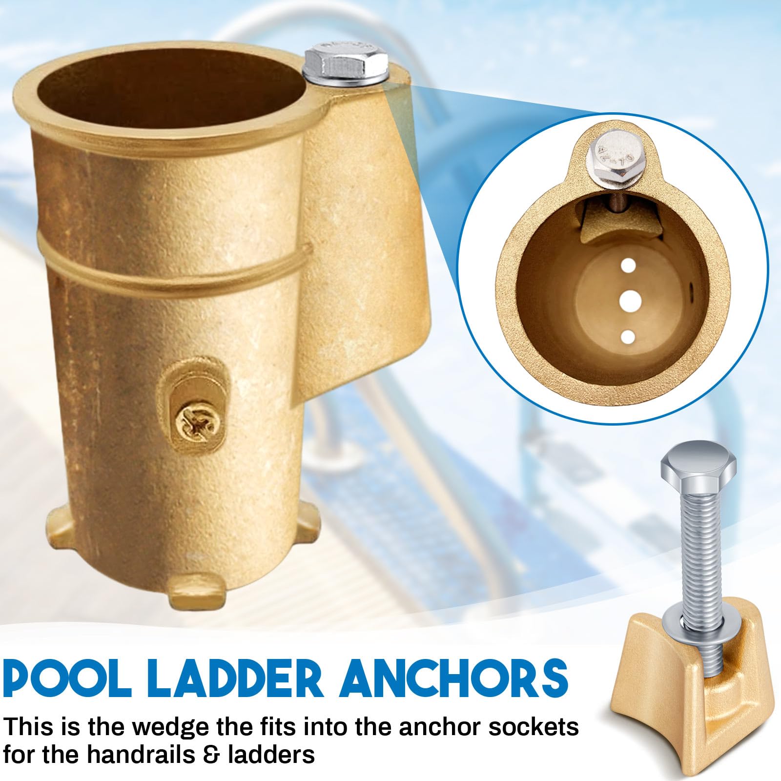 Snapklik.com : MorningRo 4 Pack Inground Pool Ladder Anchors Pool Cover ...