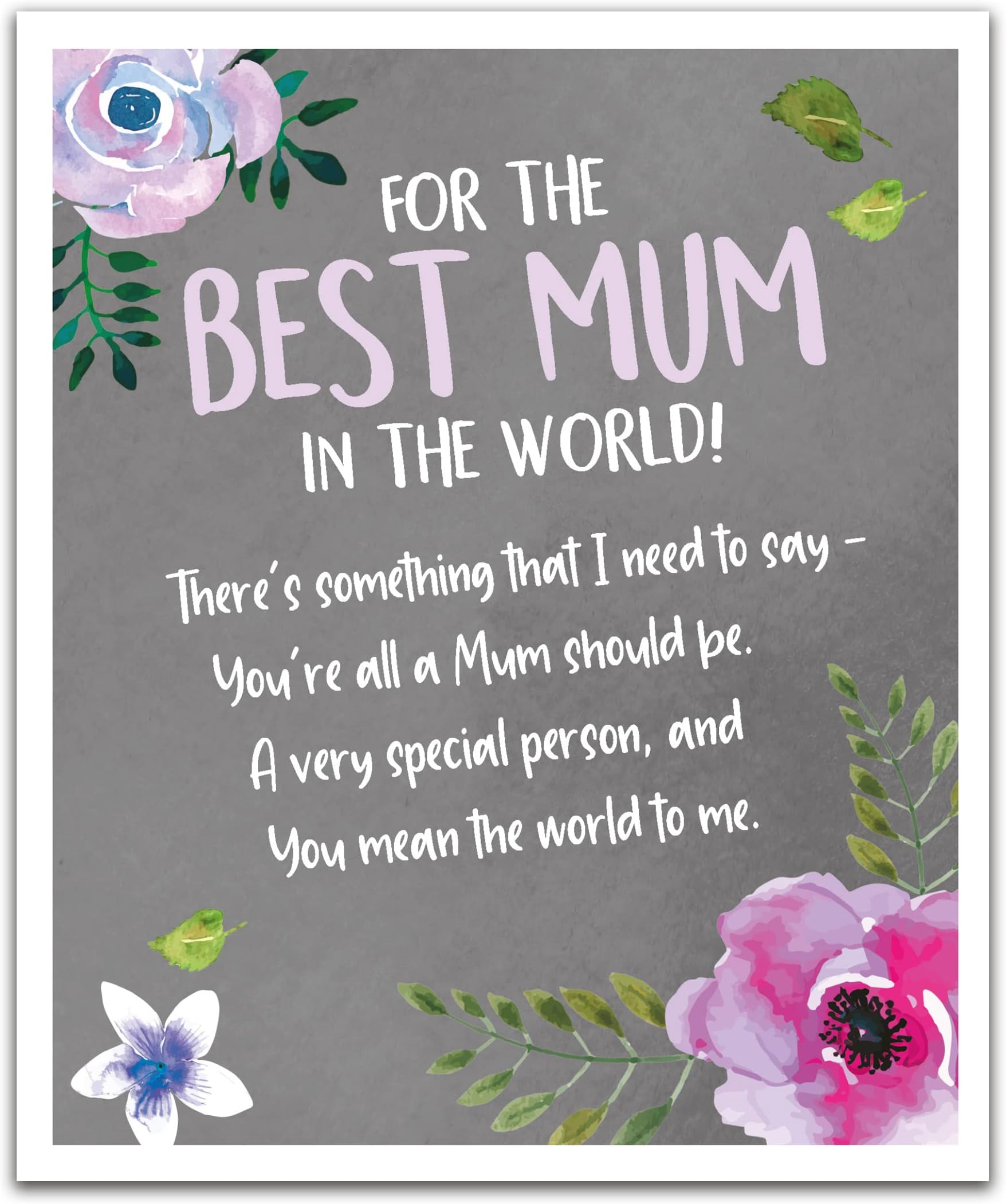 Mother's Day Card-Mum Birthday Card -Best Mum Ever Wooden Card for Mum ...