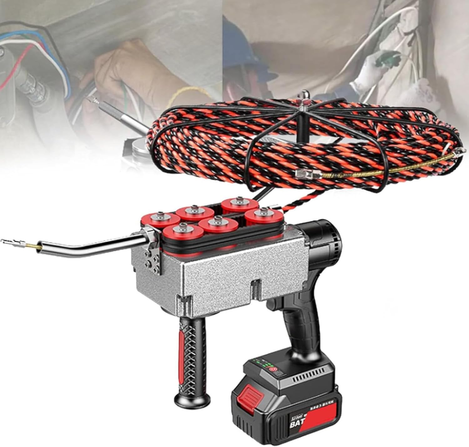 Electric Wire Puller Automatic Threading Machine with 25000mAh Lithium ...