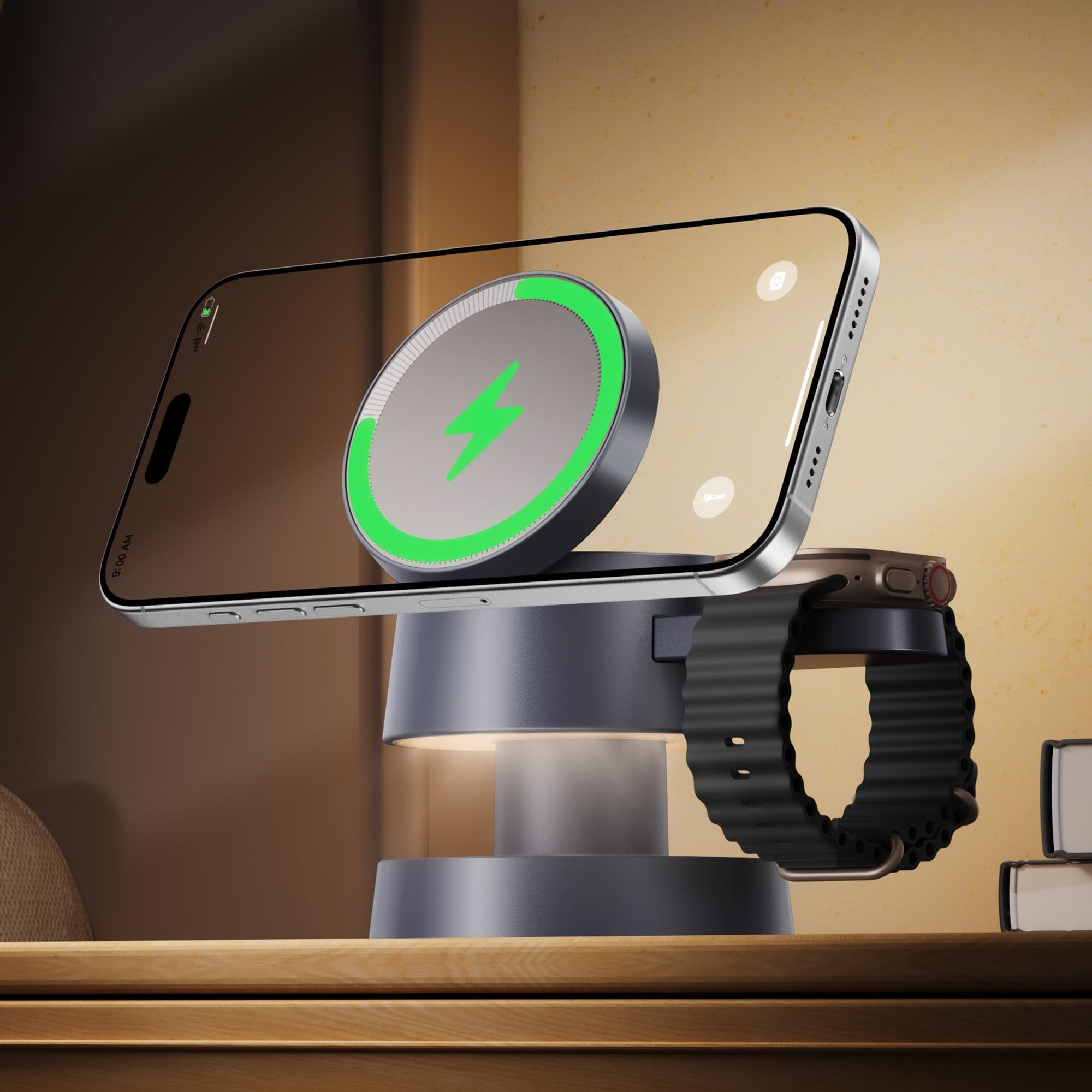 Amazon.com: Sonzoll 4 in 1 Wireless Charging Station with Night-Lamp ...