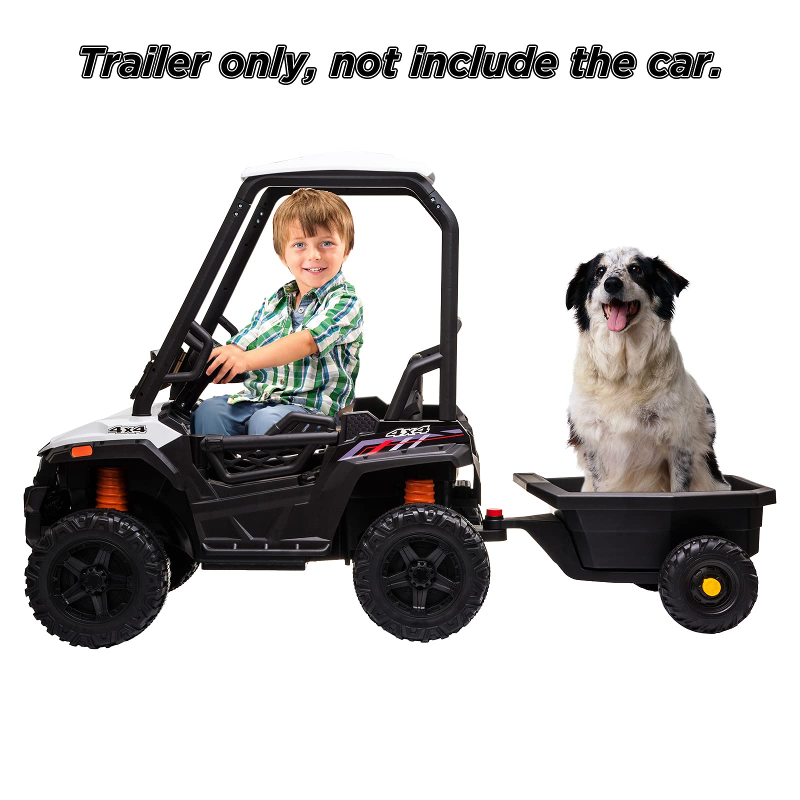 Trailer for 12V Kids Ride On Car Truck with Parent Remote Control ...