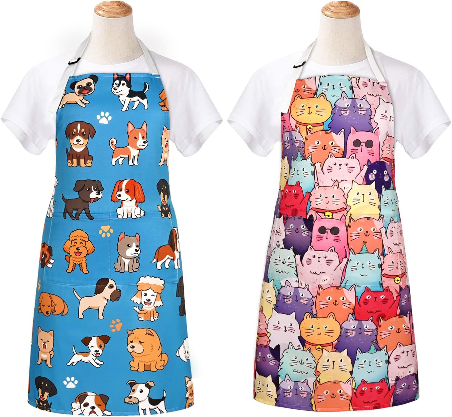 Amazon.com: ASPMIZ 2Pcs Cute Apron Adults, Waterproof Cartoon Animals ...