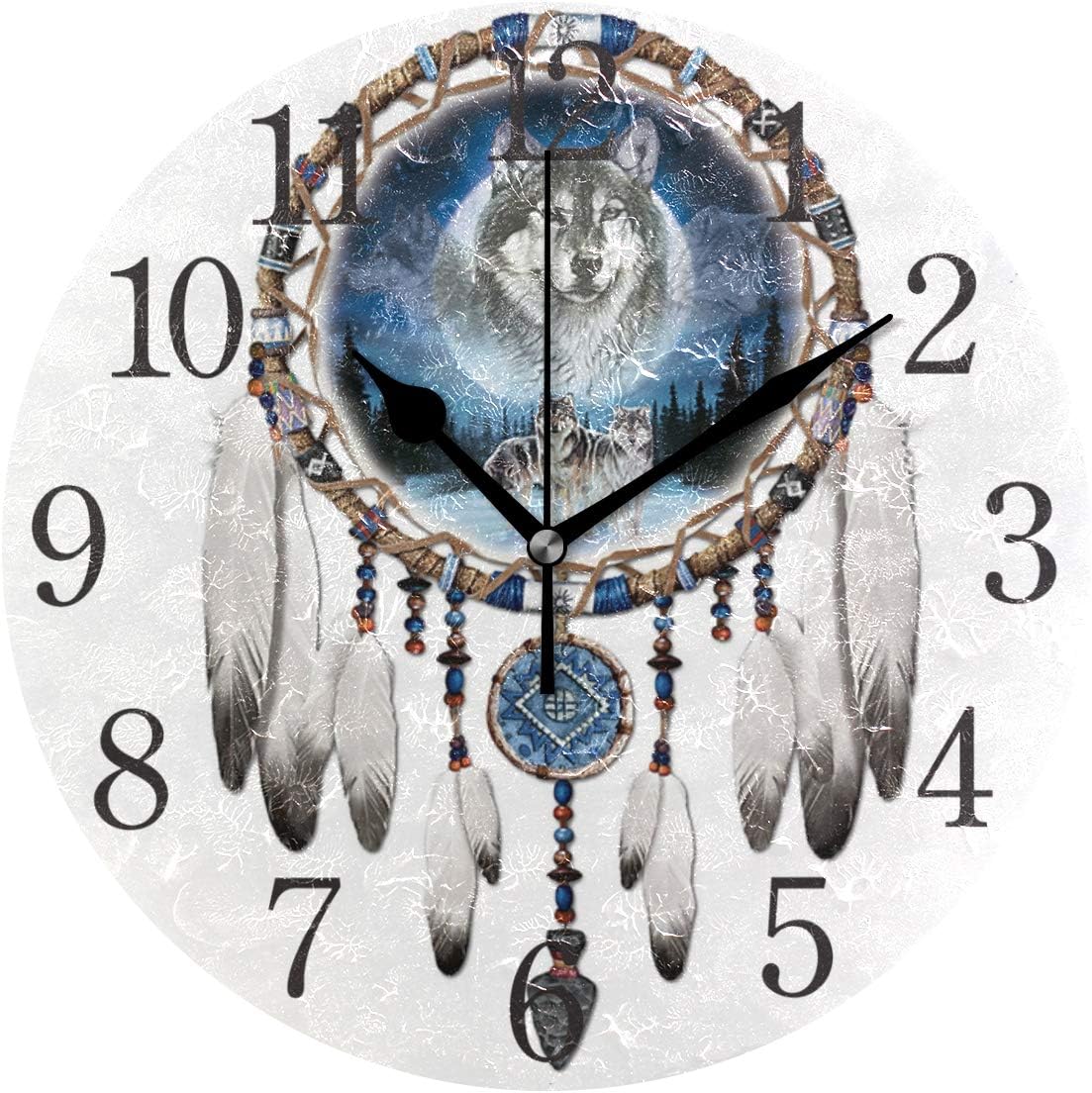 Amazon.com: Timethink 12 Inch Wildlife Wolf Wall Clock 7 Kinds of LED ...