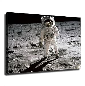 Amazon.com: Man on The Moon Buzz Aldrin Apollo 11 Poster Canvas ...