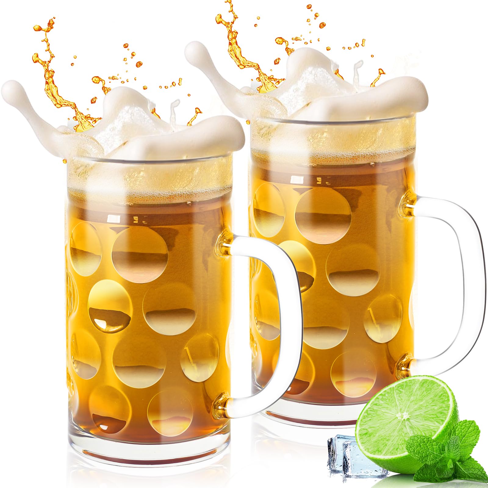 Amazon.com | Momugs 20 OZ Beer Stein Mugs, German Clear Large Tall Beer ...
