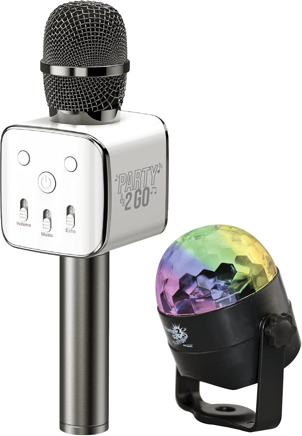 Amazon.com: Party2Go Bluetooth Karaoke Microphone and Disco Ball Set ...