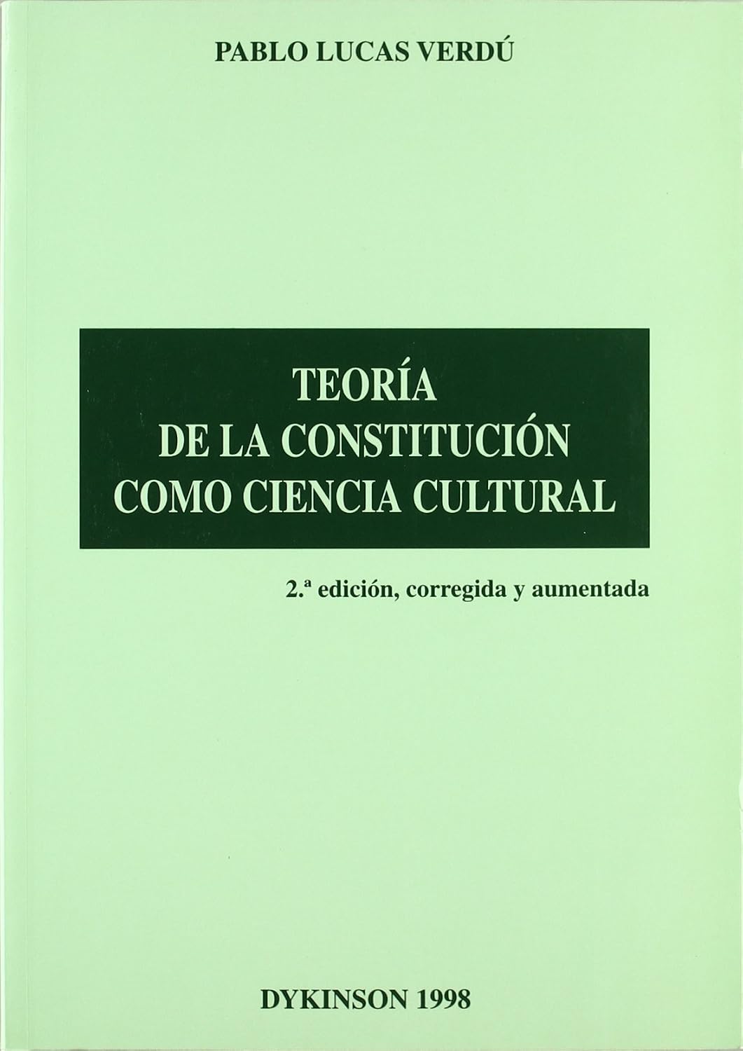 Amazon | Teoria de La Constitucion Como Ciencia Cultural | Lucas Verdu ...