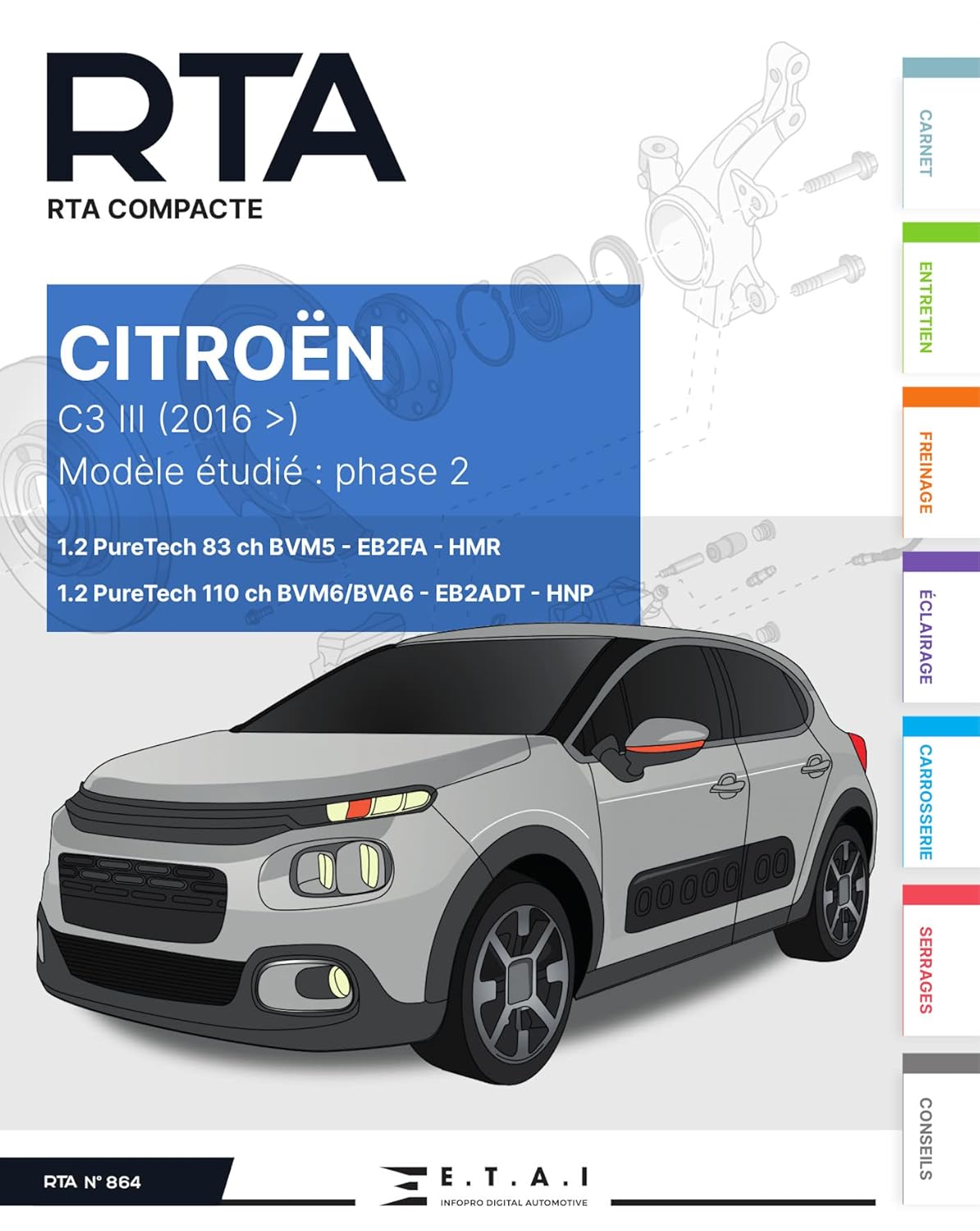 Amazon.fr - Rta compacte 864 citroen c3 phase 2 (2020 - ...) - ETAI ...